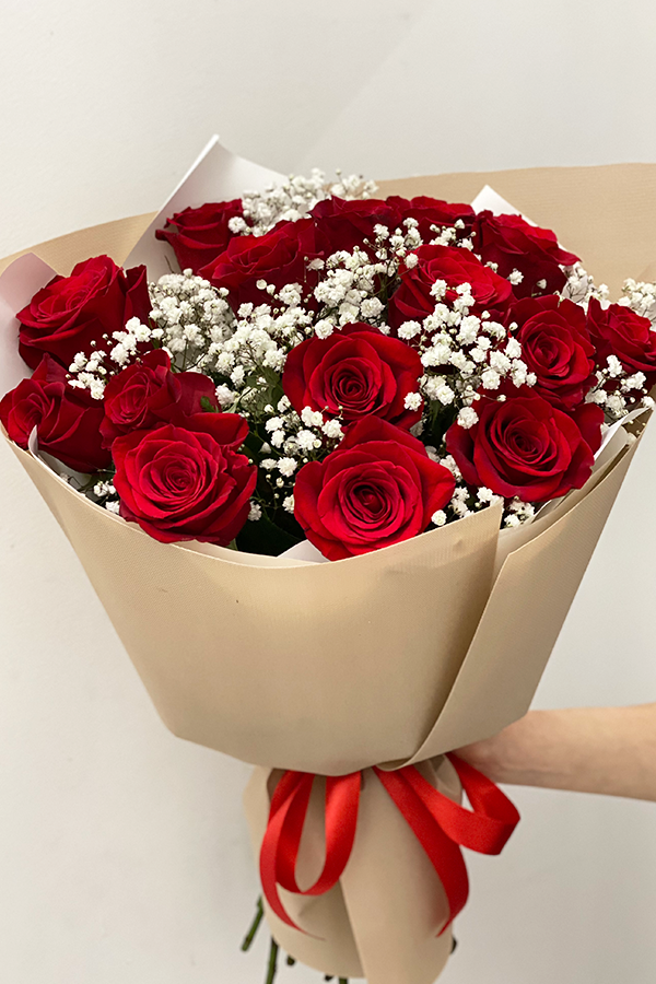 Bouquet of 15 Red Roses - Flower21